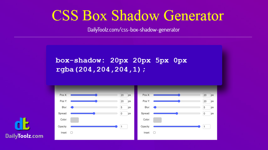 CSS Box Shadow Property Generator